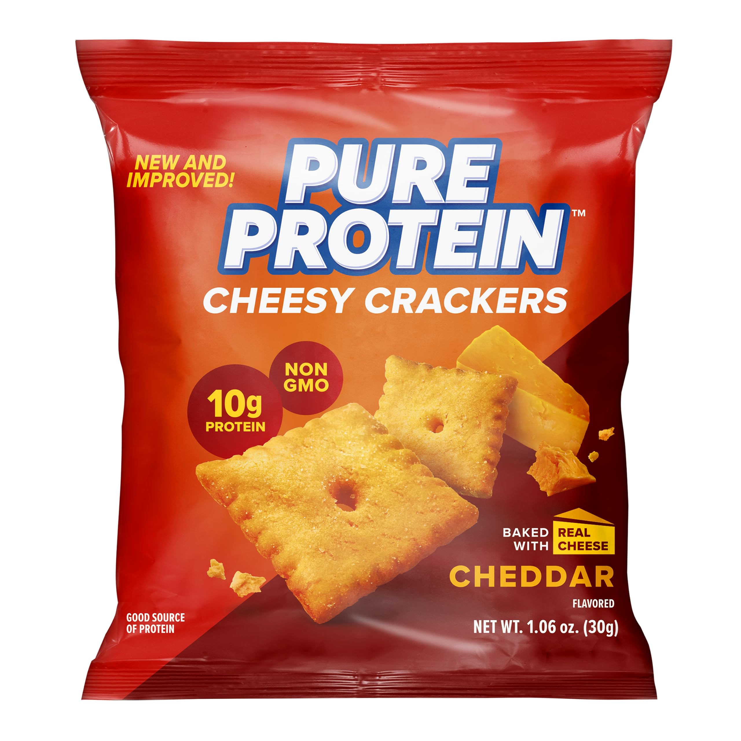 Pure Protein Cheesy Crackers – Cheddar Flavor High Protein Snack (Pack ...